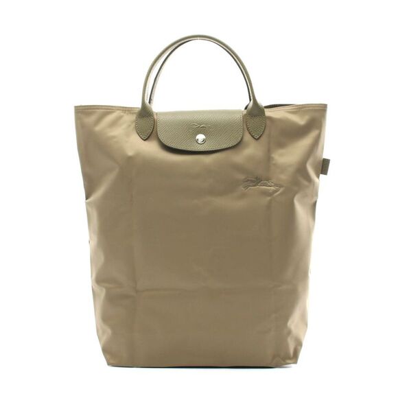 Longchamp | Bags | Longchamp Le Pliage Green M Tote Bag Fabric Leather ...